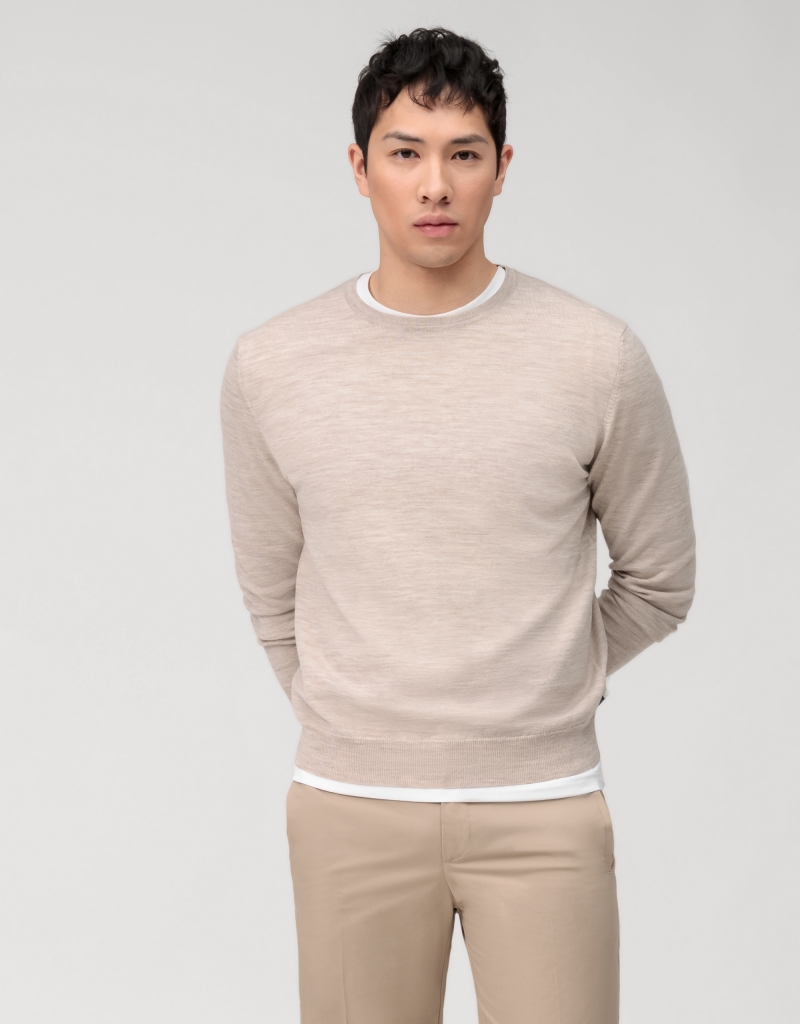 Pull OLYMP MERINOS RAS DE COU 0150/11 Beige OLYMP MAILLE - Vêtements de marque ...